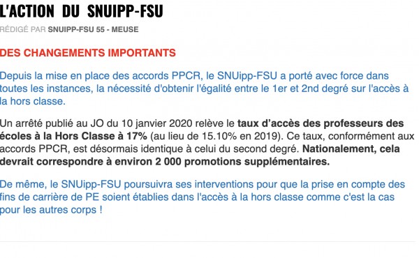 Dossier Hors-classe - SNUipp-FSU 34